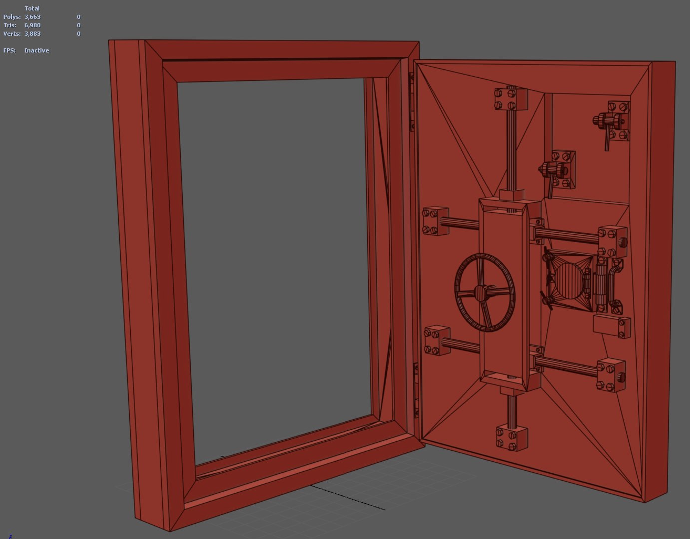 3D Bunker Door Pbr Lowpoly Bunker Gate 08 Low-poly 3D Model Model ...