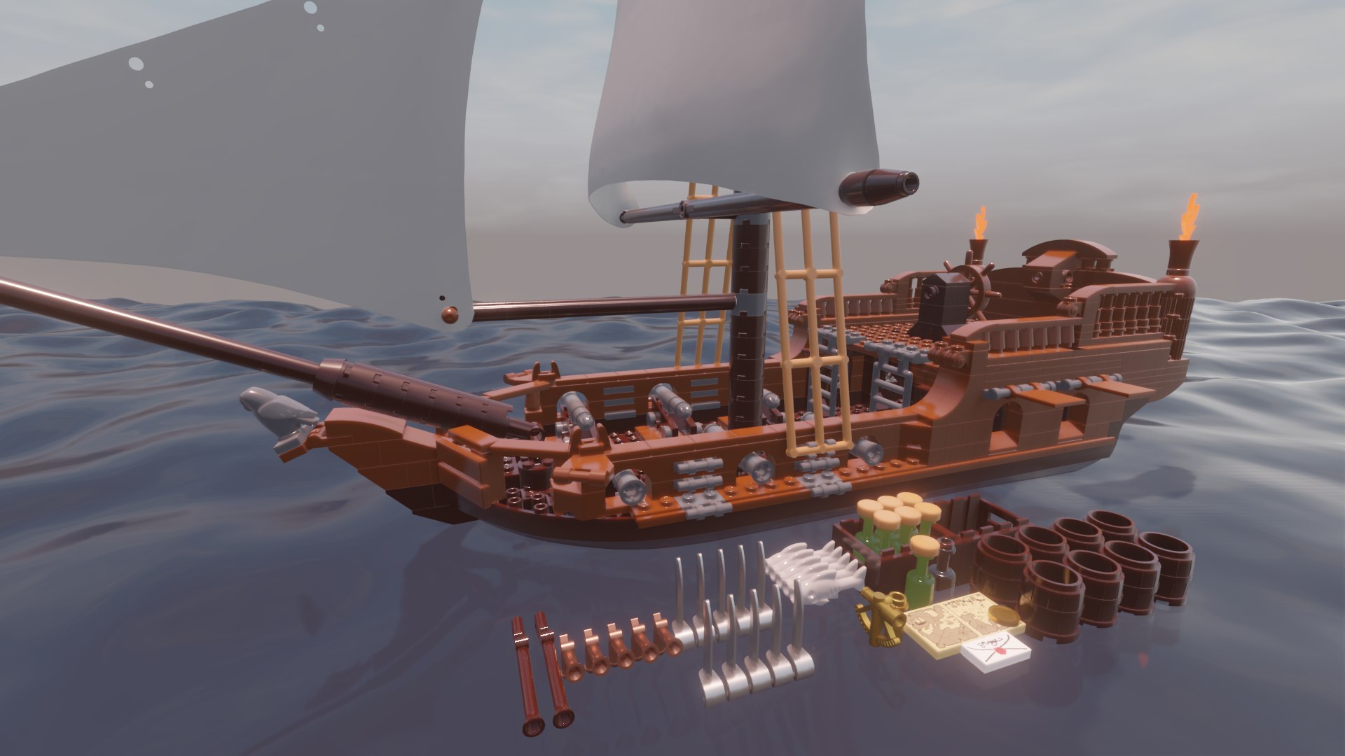 3D LEGO PIRATE SLOOP - THE OLD BIRD - Rogue Film Productions ...