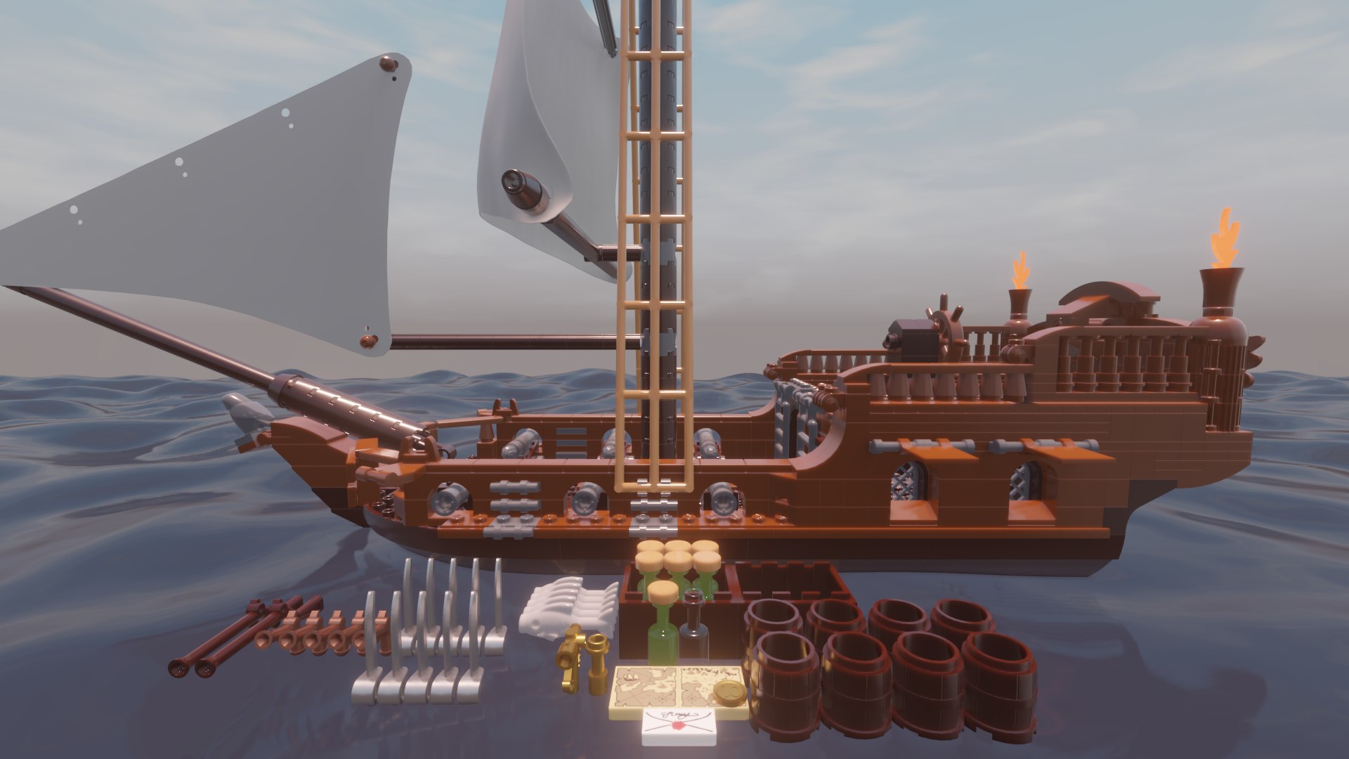 3D LEGO PIRATE SLOOP - THE OLD BIRD - Rogue Film Productions ...