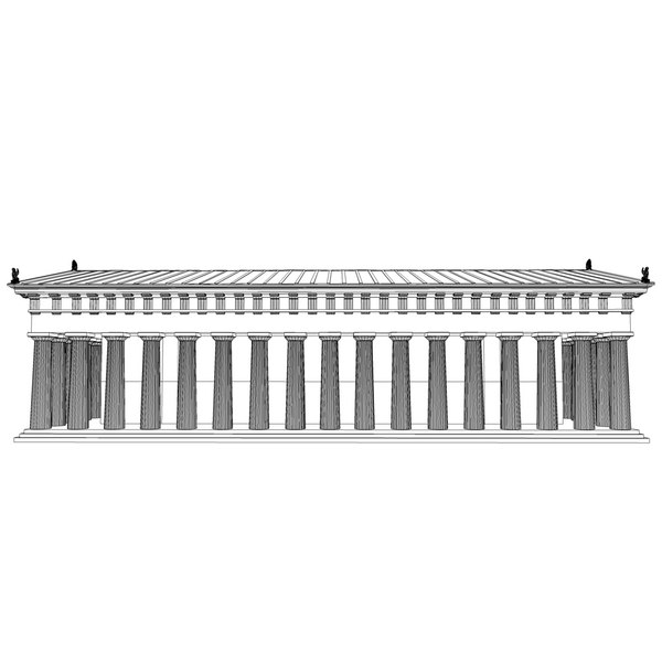 doric order greek temple 3d obj