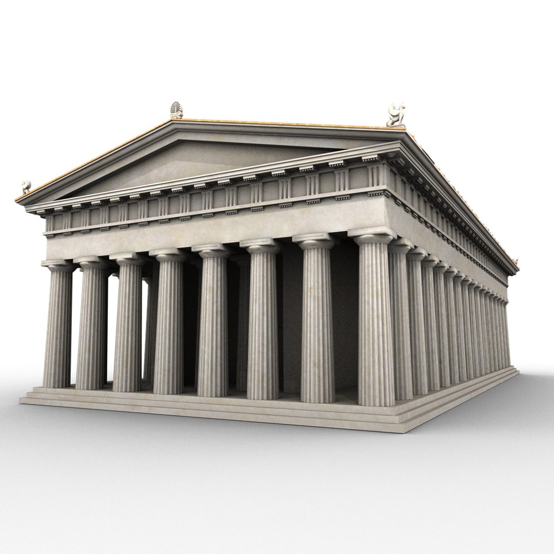 doric order greek temple 3d obj