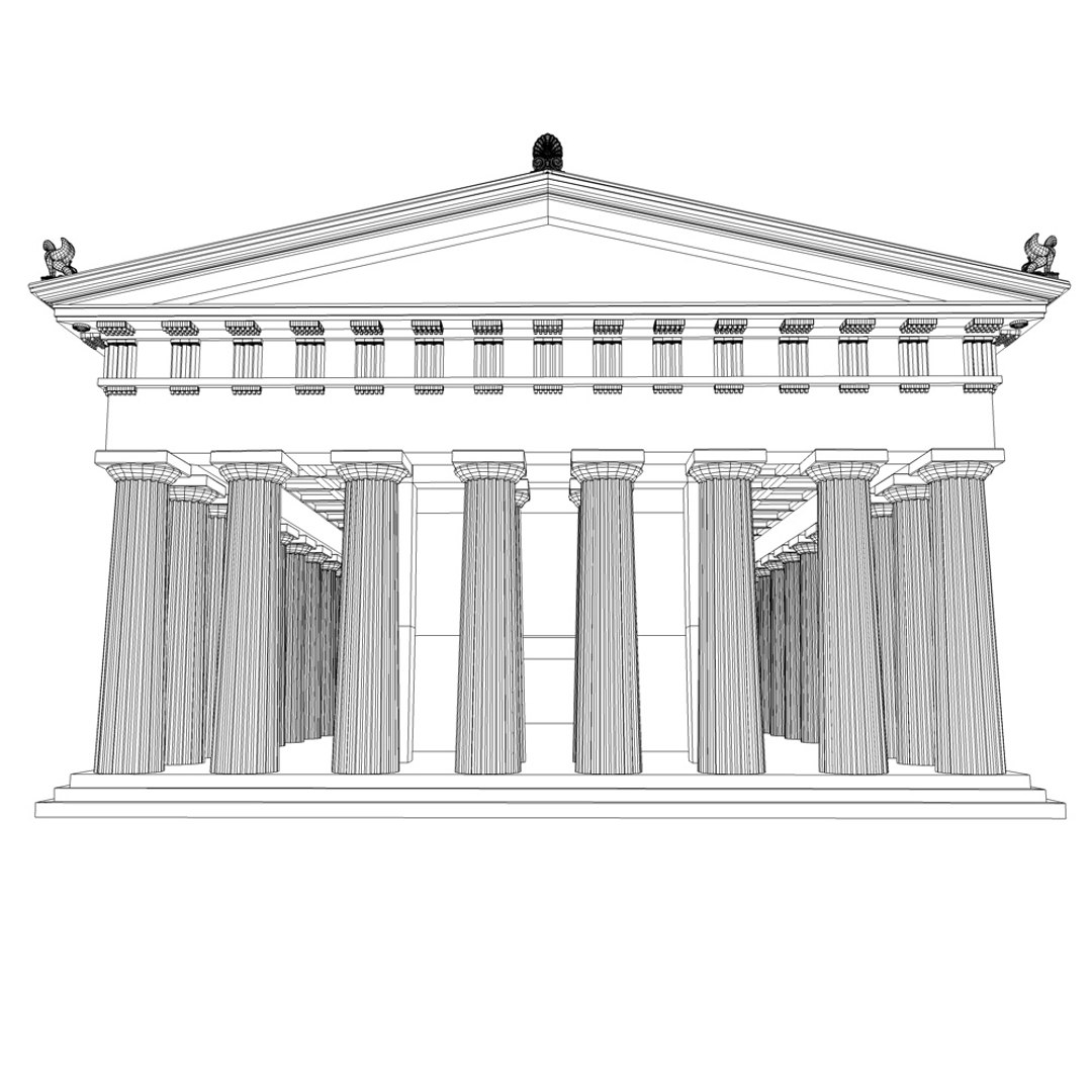 Doric Order Greek Temple 3d Obj