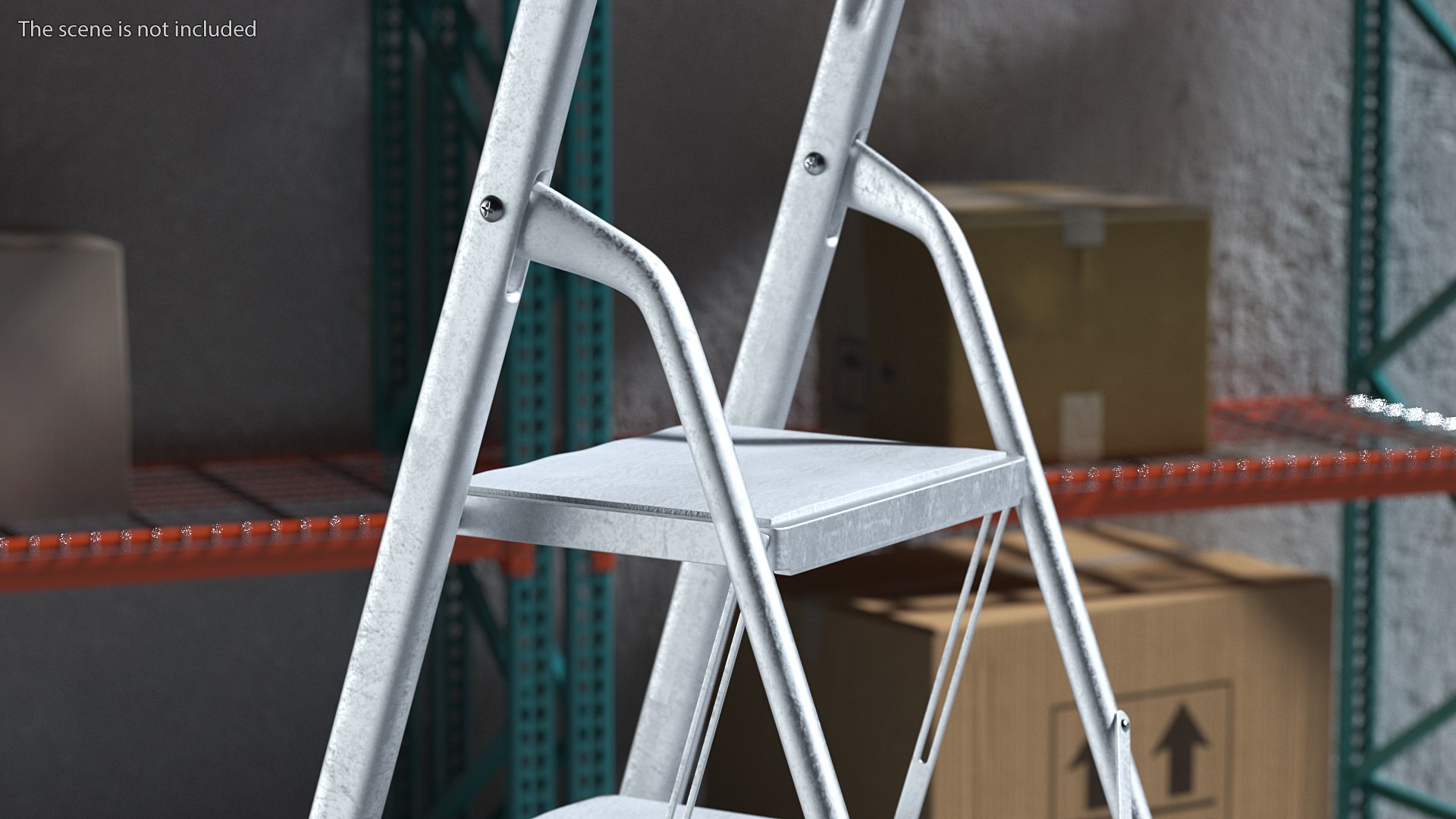 4 Step Folding Aluminium Household Ladder Rigged 3D - TurboSquid 2153065