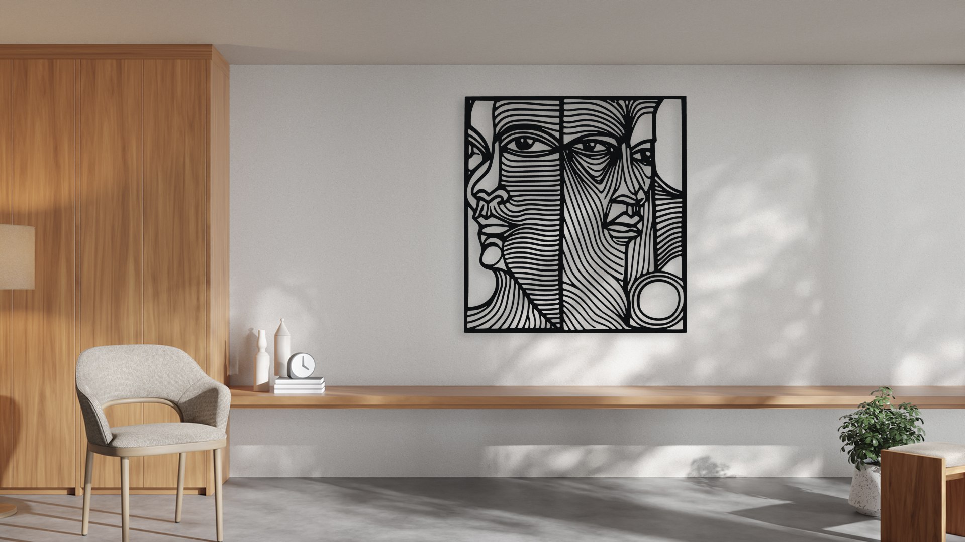 Abstract Faces Wall Decor 3D Model - TurboSquid 2430035
