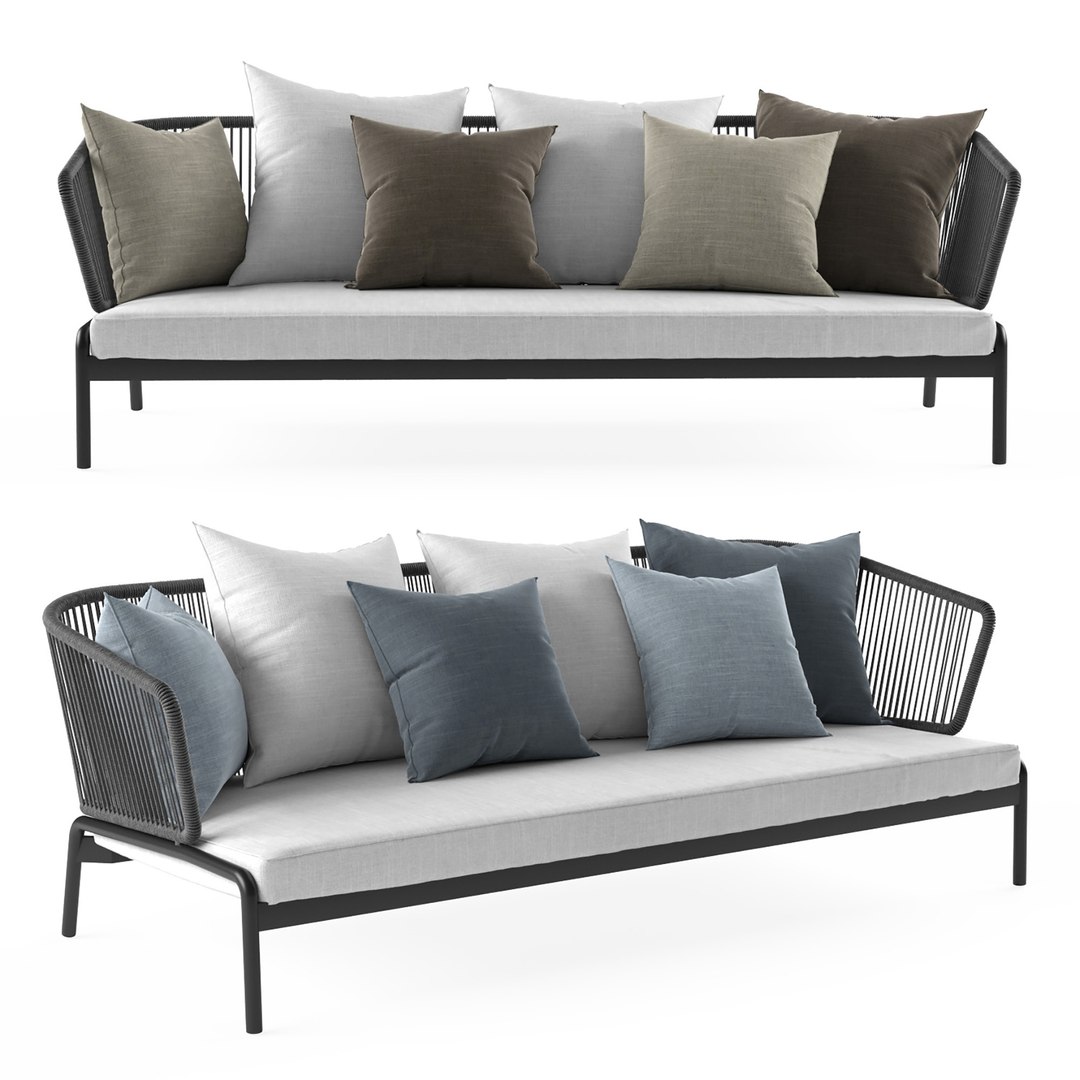 Roda Spool 3-seat Sofa 3D Model - TurboSquid 1855142
