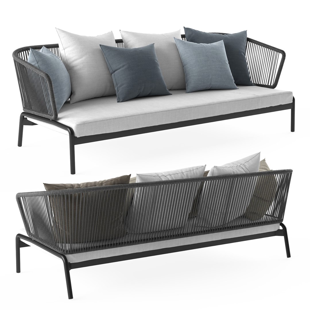 Roda Spool 3-seat Sofa 3D Model - TurboSquid 1855142