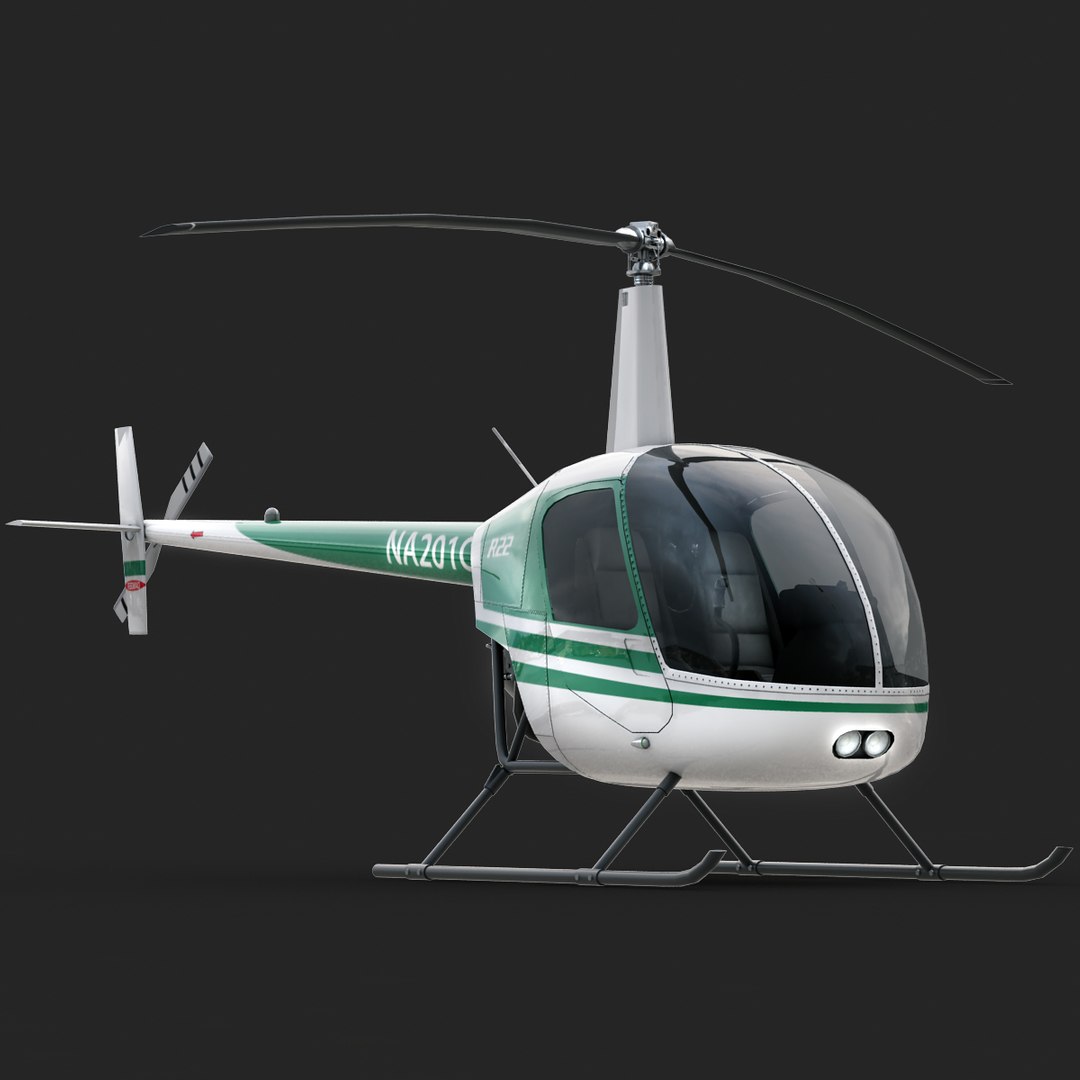 3d model of robinson r22 helicopter