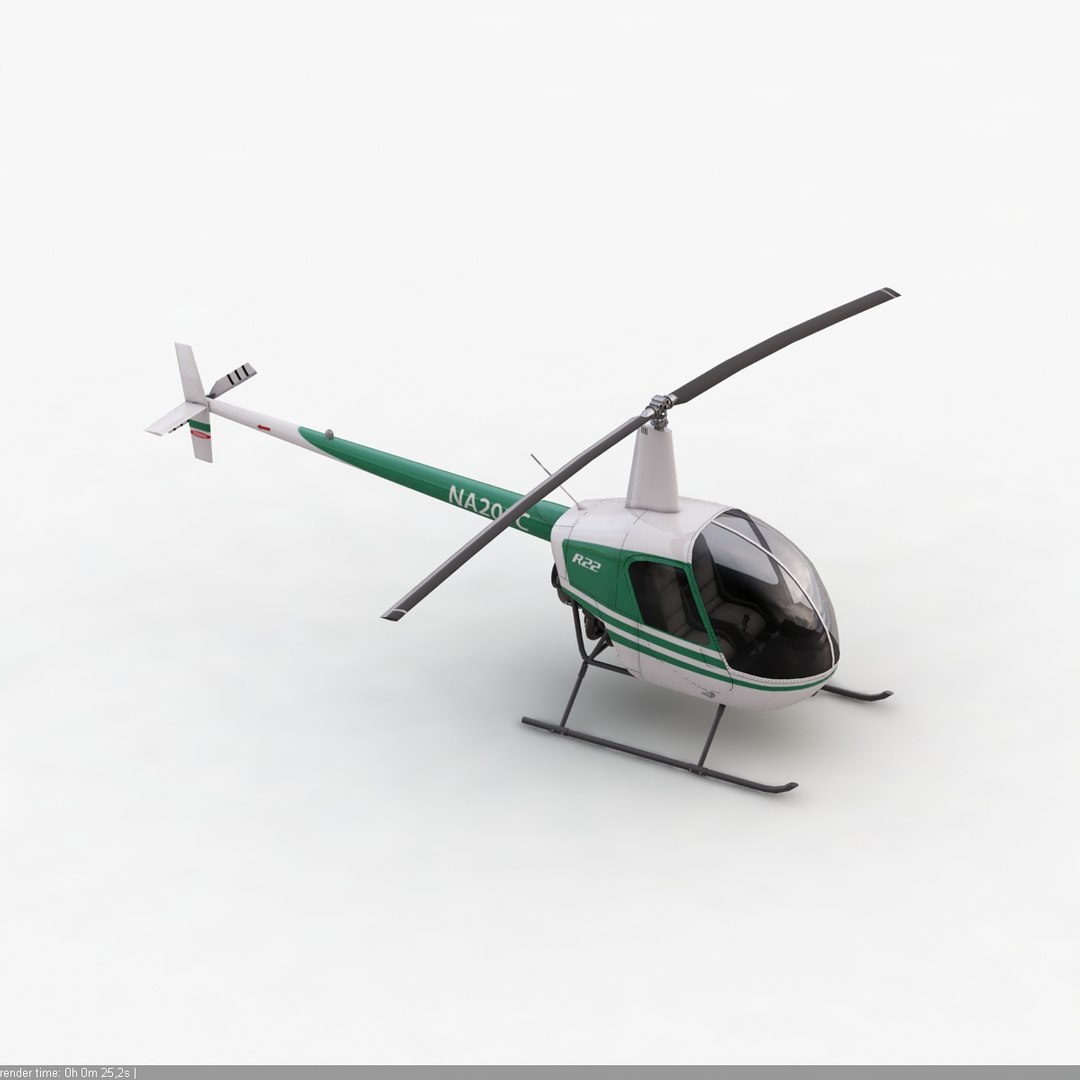 3d model of robinson r22 helicopter