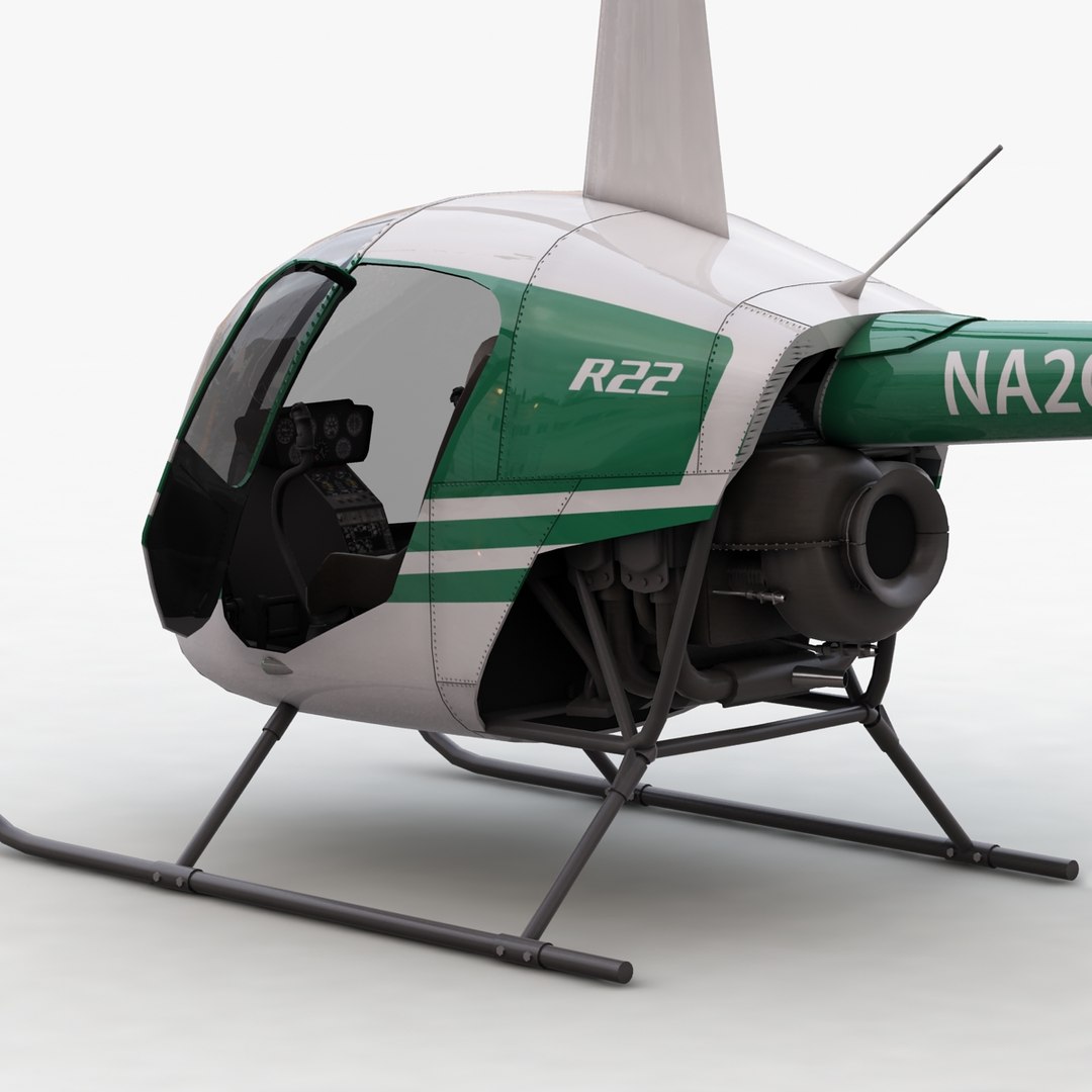 3d model of robinson r22 helicopter