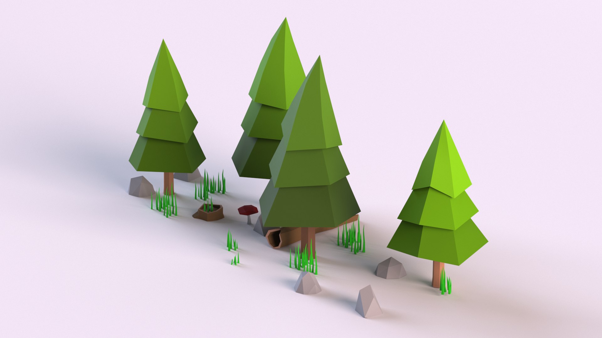 Cartoon Lowpoly Earth Illustration Design Collection 3D - TurboSquid ...
