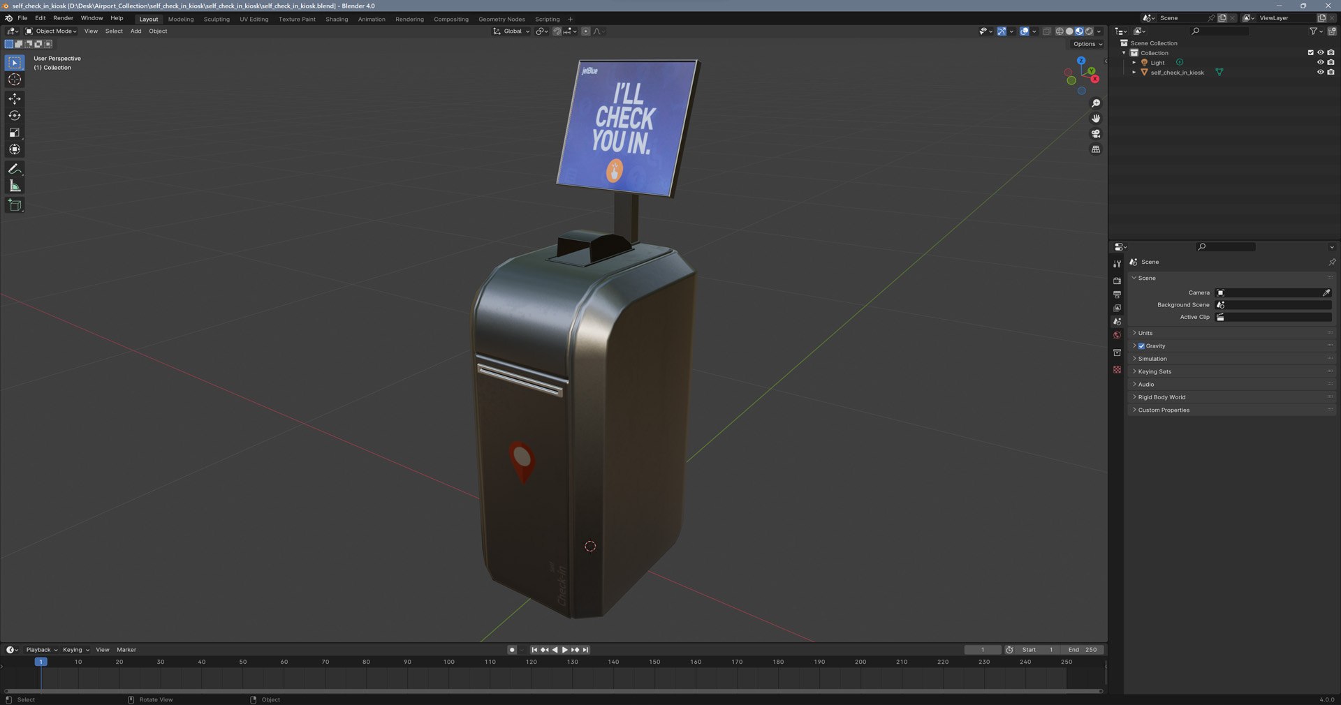 Self-checkin Kiosk 3D Model - TurboSquid 2183590