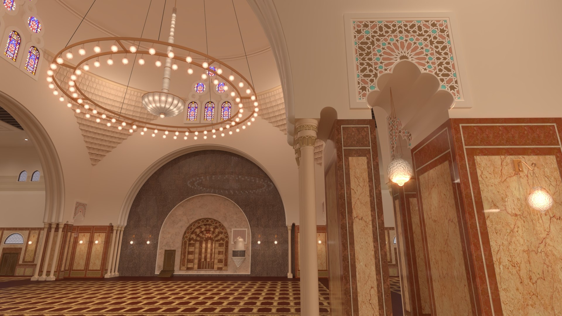 Mosque Interior 2 3D Model - TurboSquid 2202407