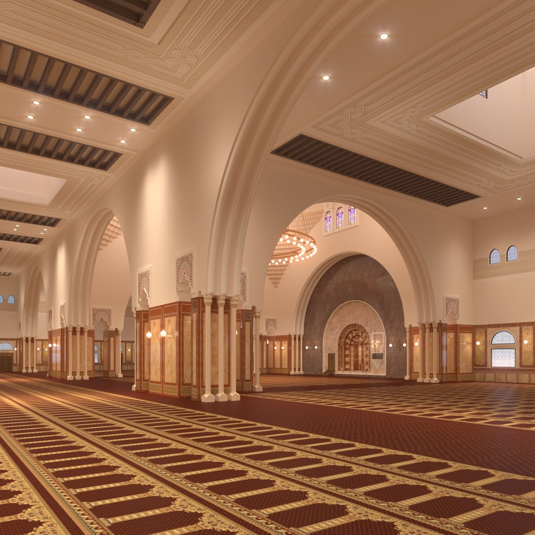 Mosque Interior 2 3D Model - TurboSquid 2202407