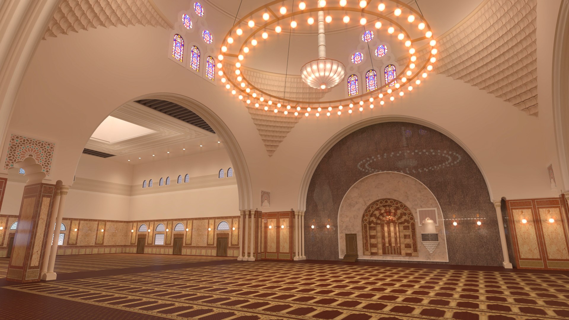 Mosque Interior 2 3D Model - TurboSquid 2202407