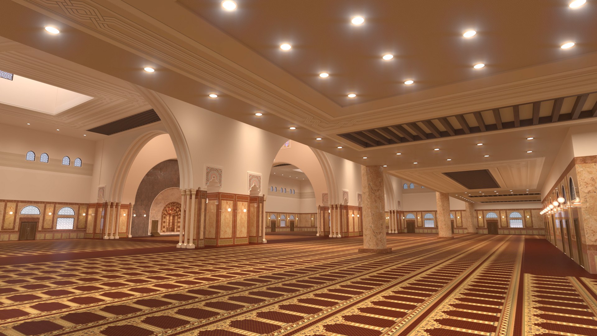 Mosque Interior 2 3D Model - TurboSquid 2202407