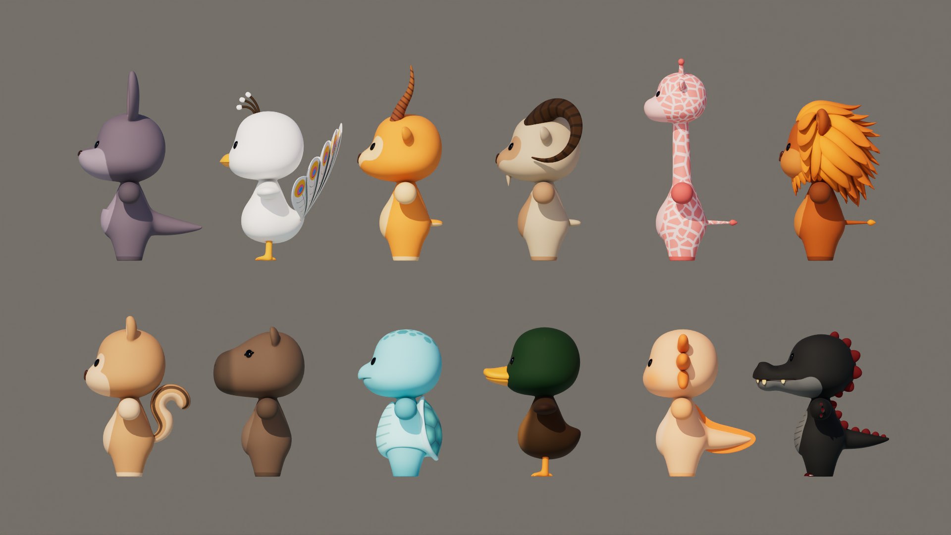 Rigged Cartoon Animals Collection Pack 3D - TurboSquid 2244716