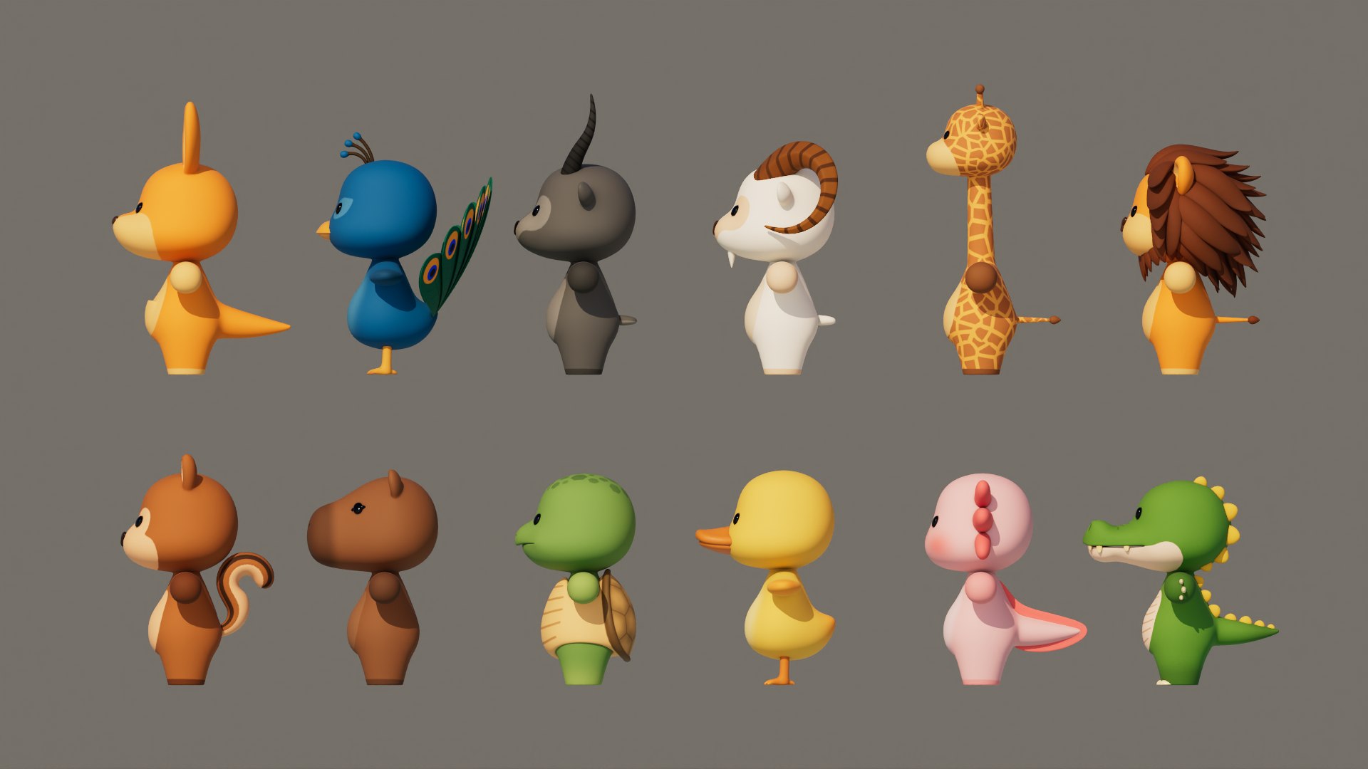 Rigged Cartoon Animals Collection Pack 3D - TurboSquid 2244716
