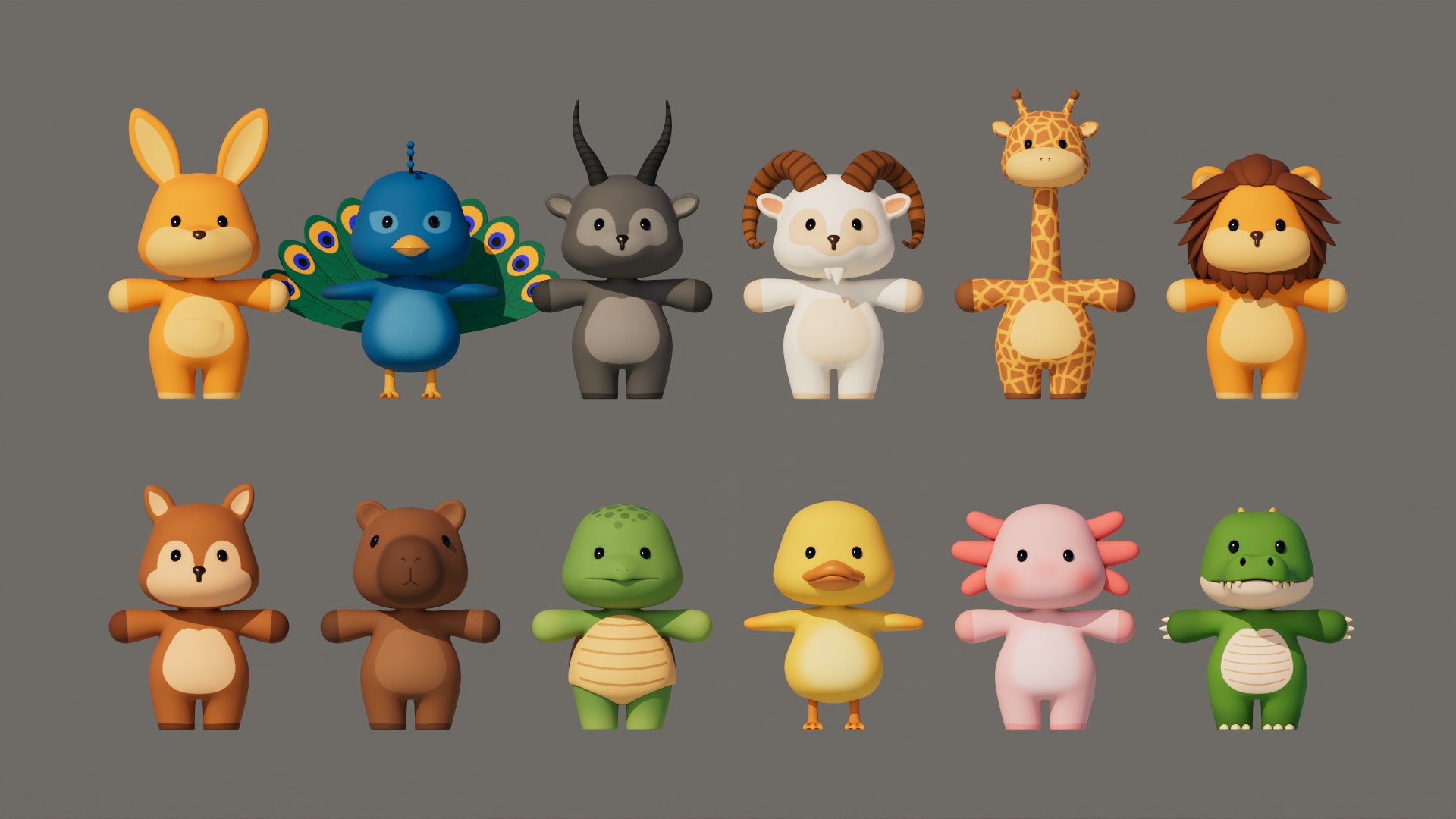 Rigged Cartoon Animals Collection Pack 3D - TurboSquid 2244716