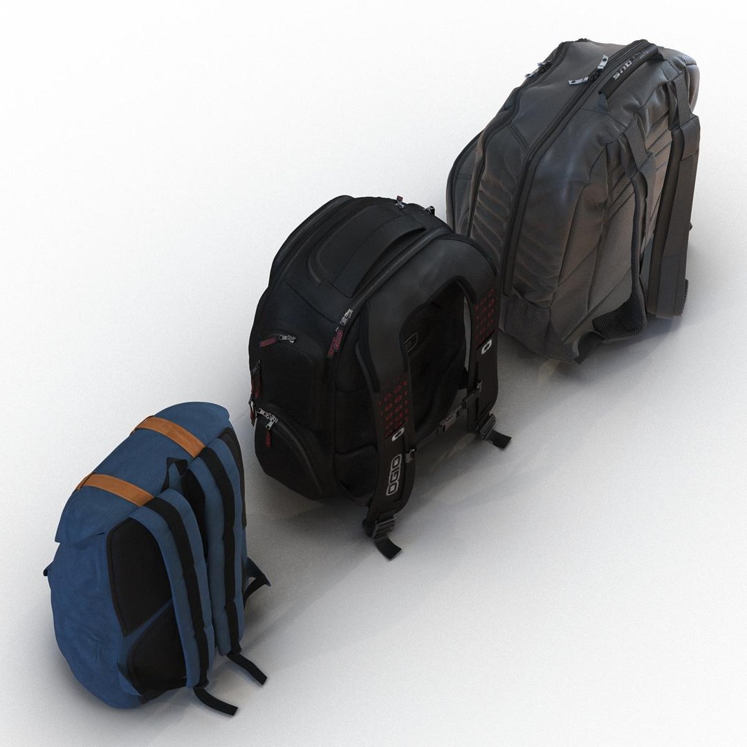 backpacks 3 modeled 3d model