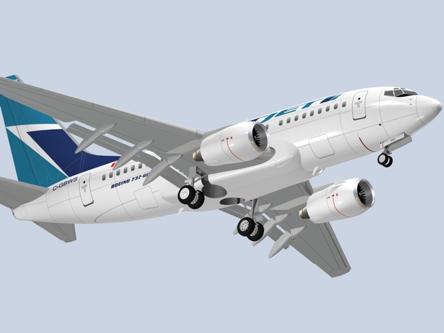 B 737-600 Westjet 3d Model
