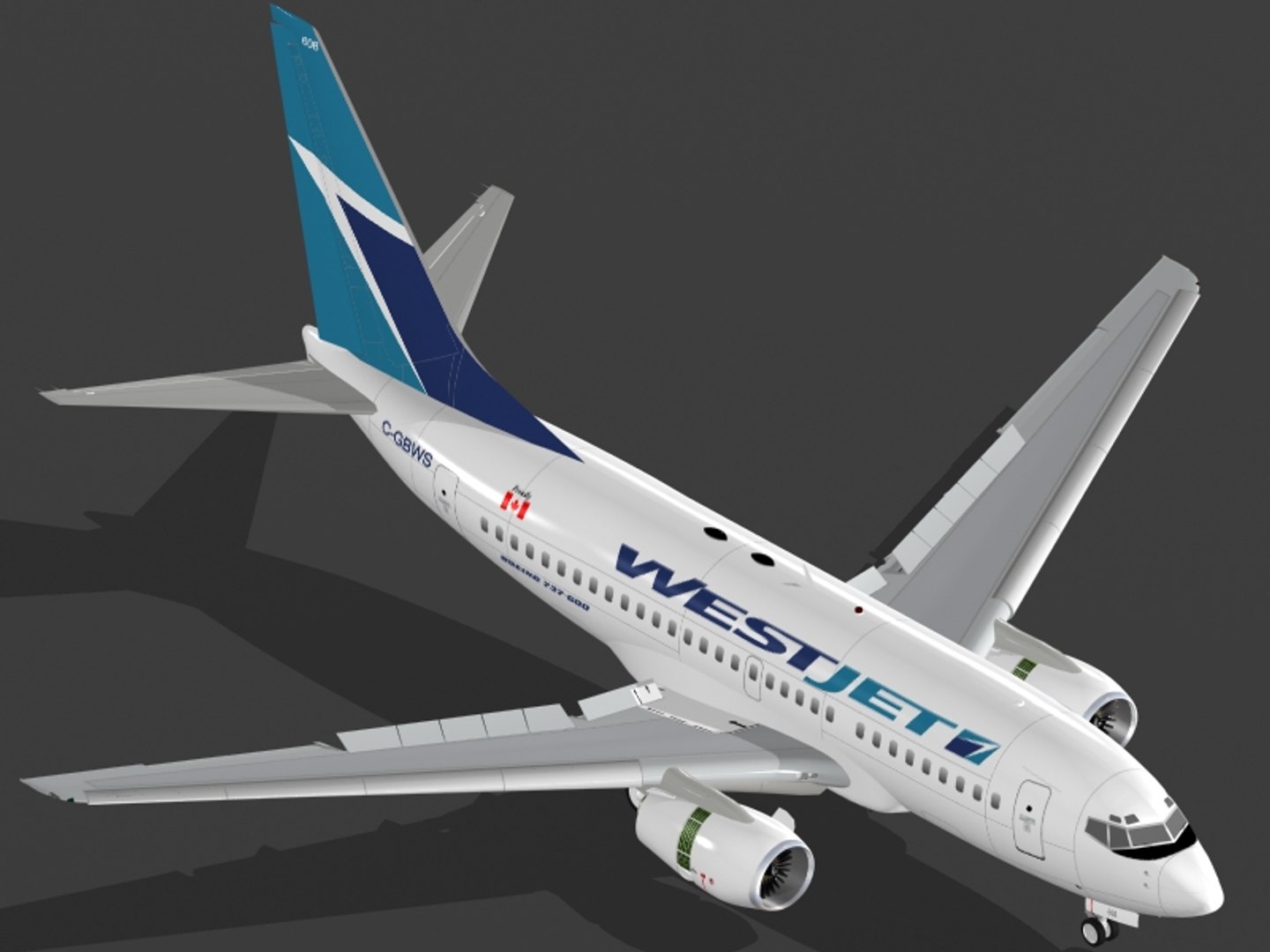 B 737-600 Westjet 3d Model