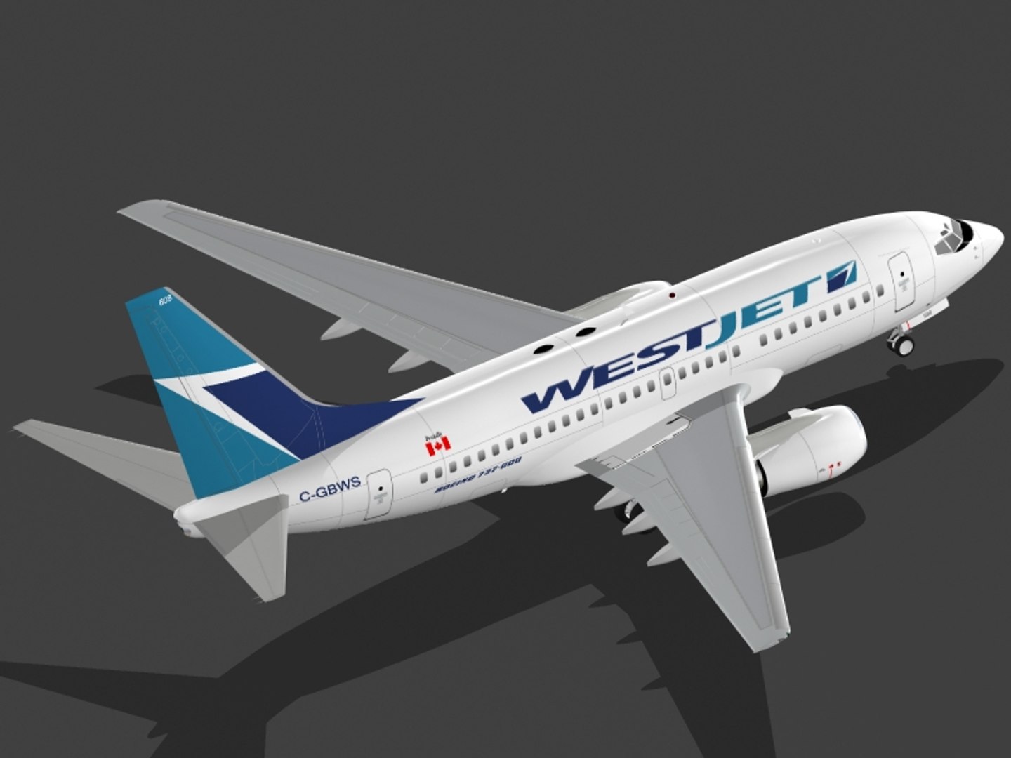 B 737-600 Westjet 3d Model
