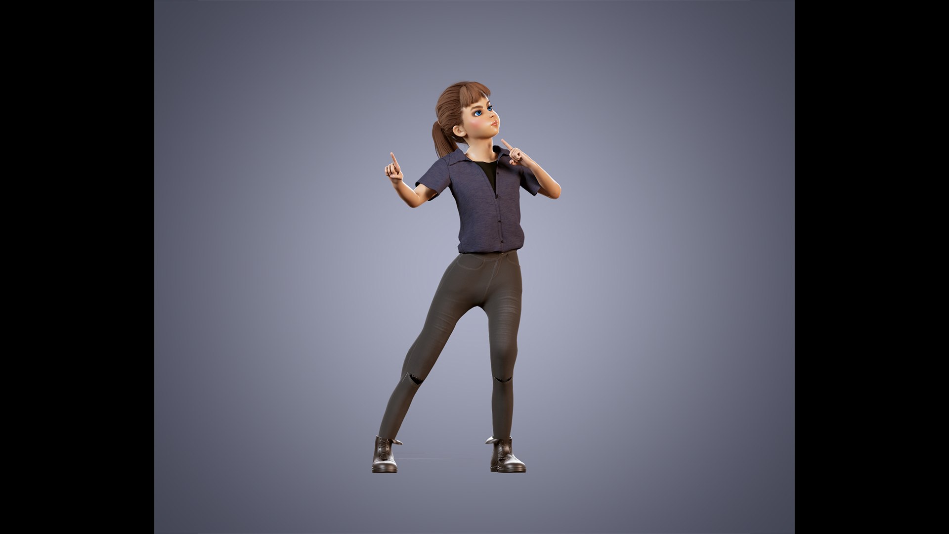Cute Young Female Character Rigged 3D - TurboSquid 2071836