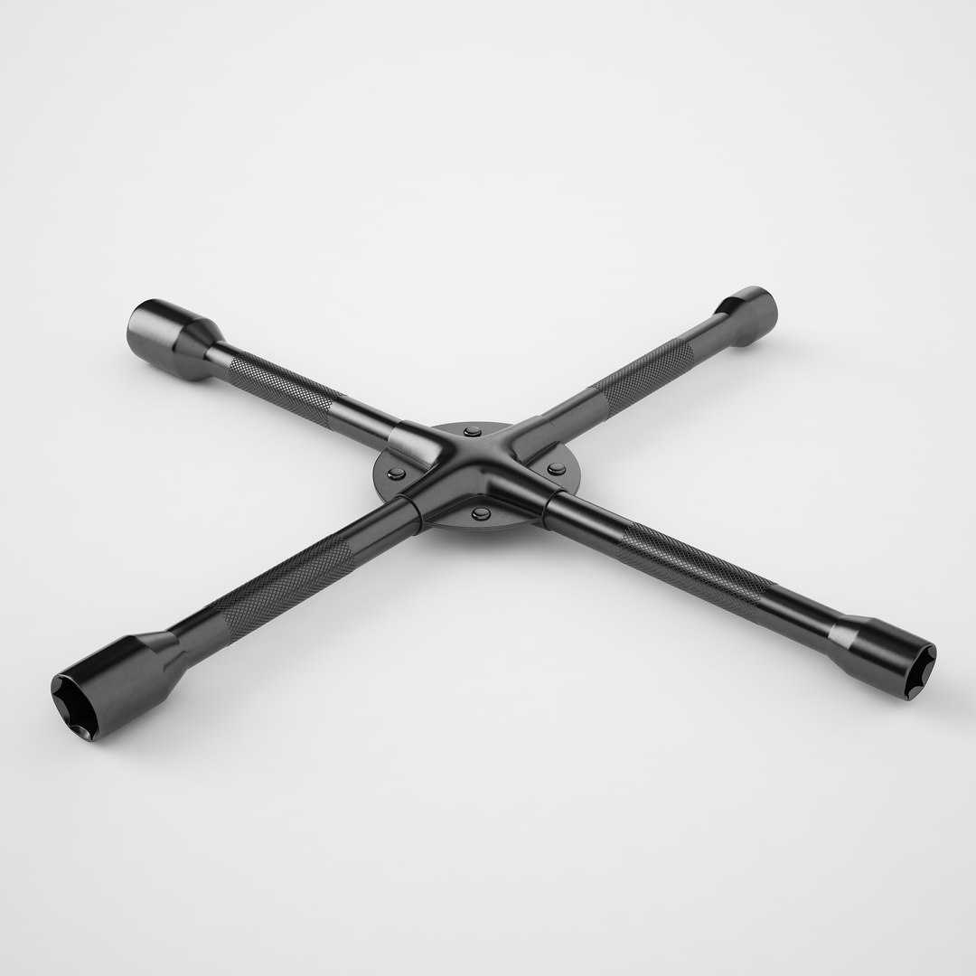 Lug Wrench 4-Way Cross Spanner 01 model - TurboSquid 1840046