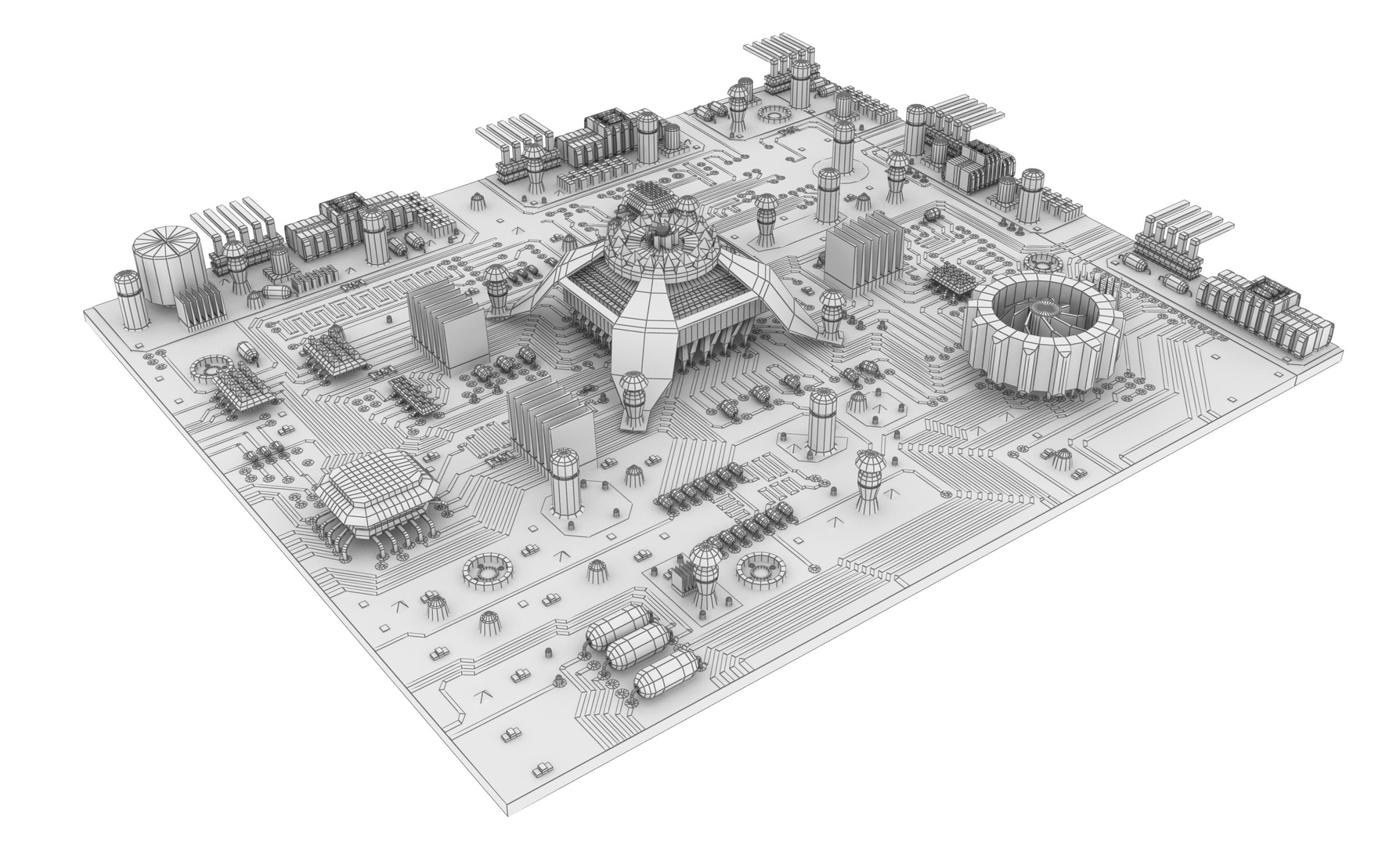 3D Circuit Board City model - TurboSquid 1755547
