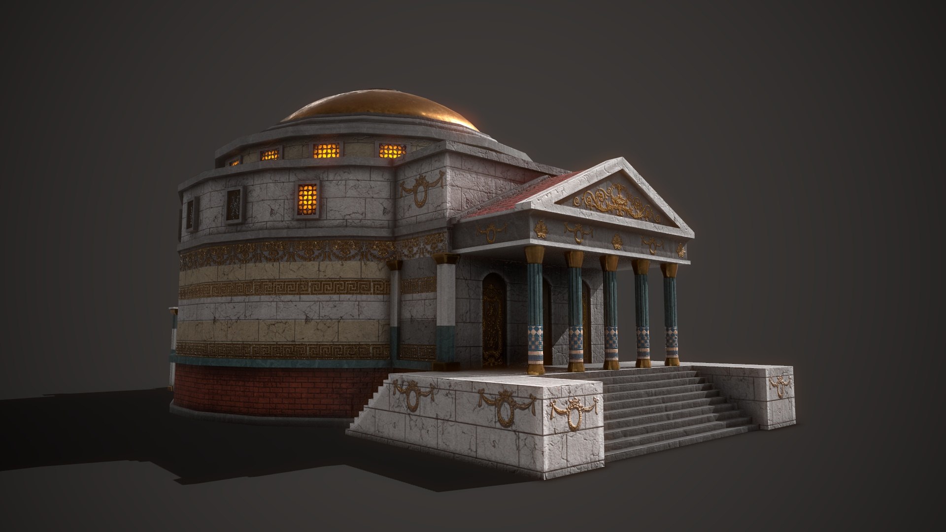 Ancient Pantheon 3D - TurboSquid 1650321