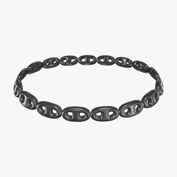 Black Choker Chains Necklace 3D model - TurboSquid 1972765