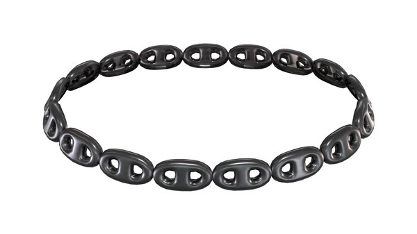 Black Choker Chains Necklace 3D model - TurboSquid 1972765
