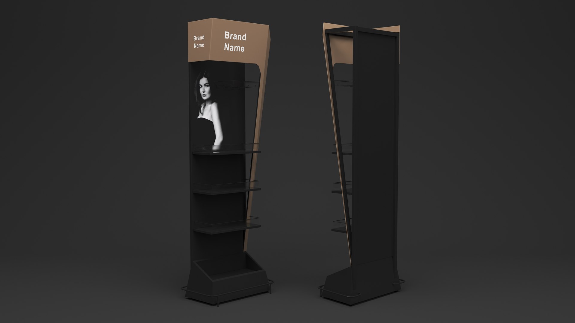 3D Black Stackable Display Stand Mockup model - TurboSquid 2096386