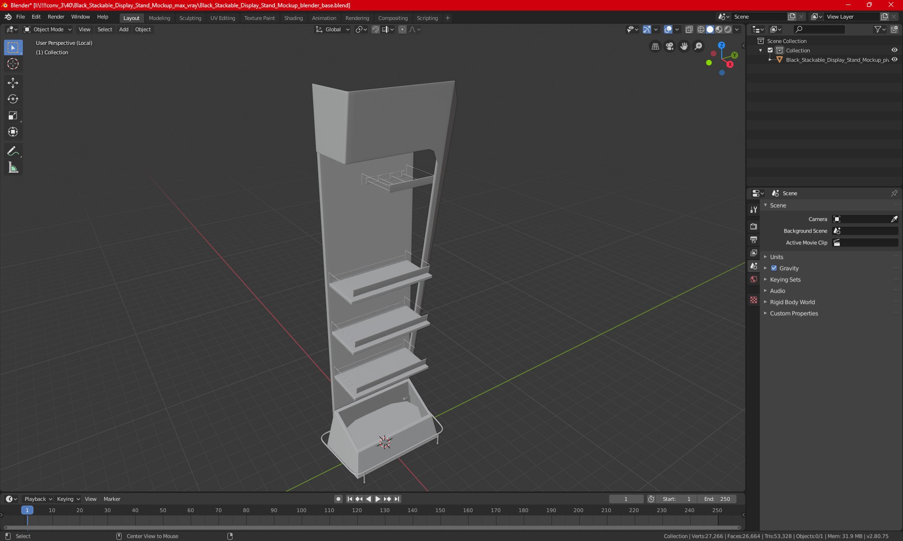3D Black Stackable Display Stand Mockup model - TurboSquid 2096386