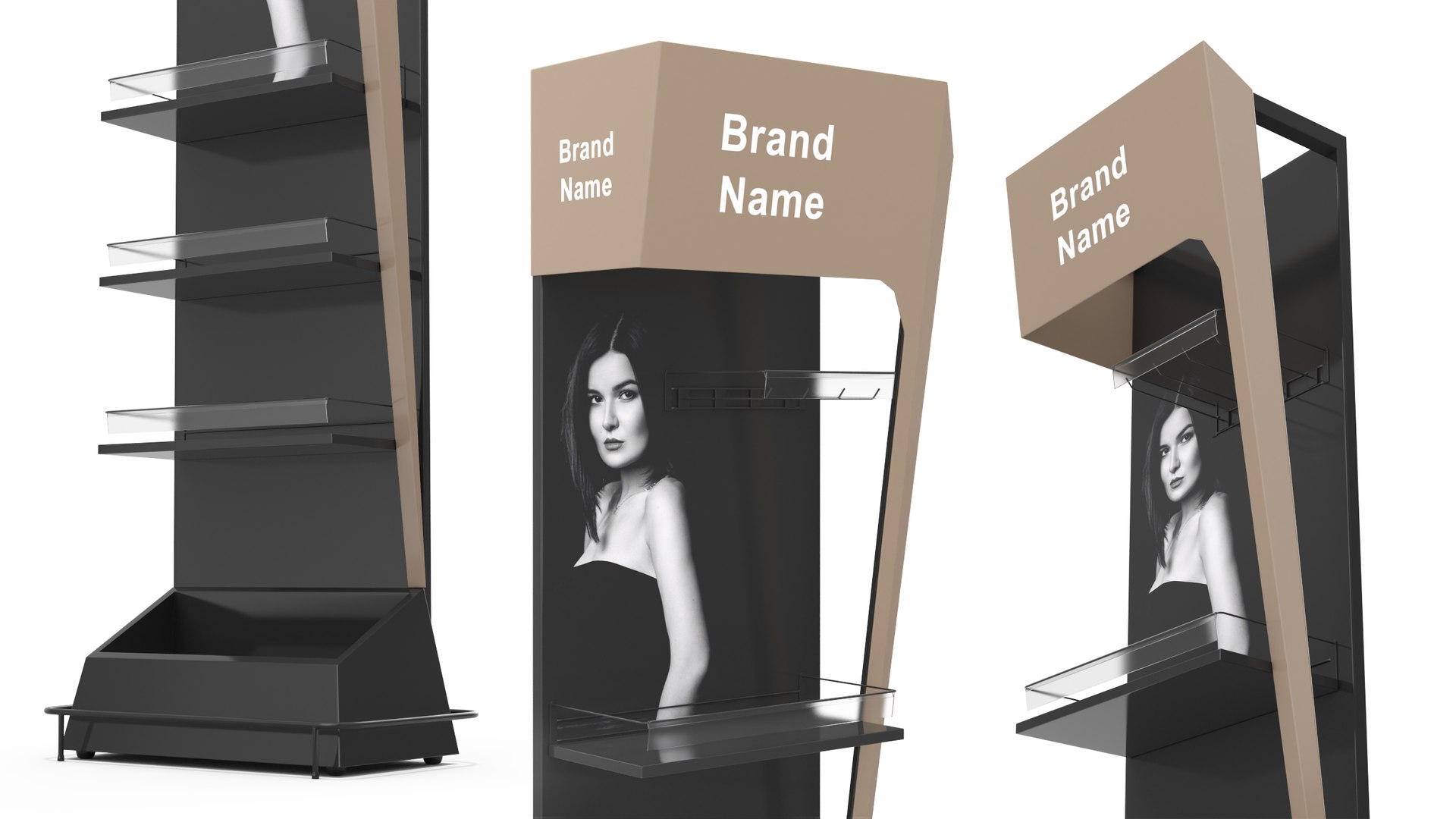 3D Black Stackable Display Stand Mockup model - TurboSquid 2096386