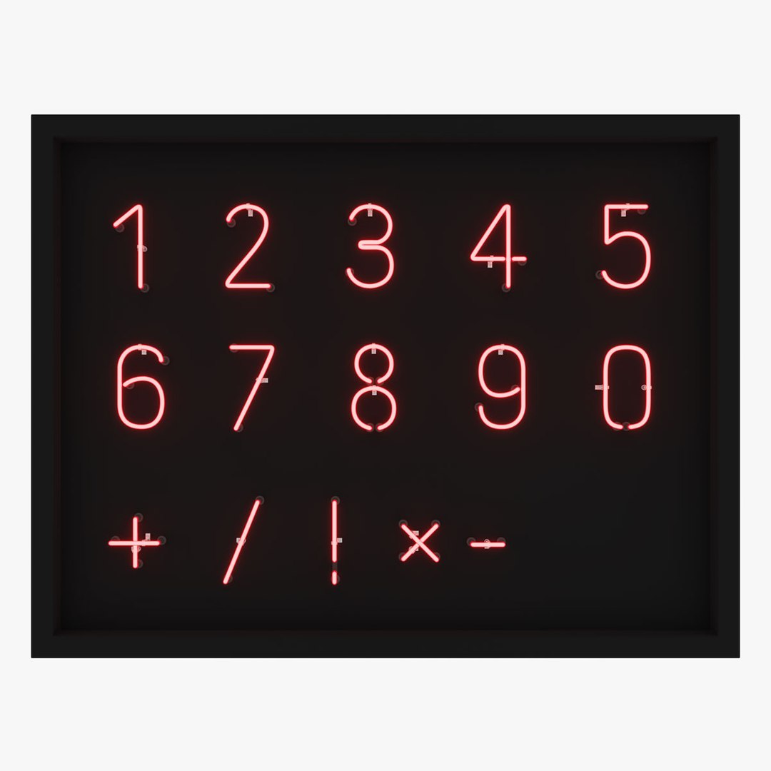 3D Model Neon Numbers - TurboSquid 1909091
