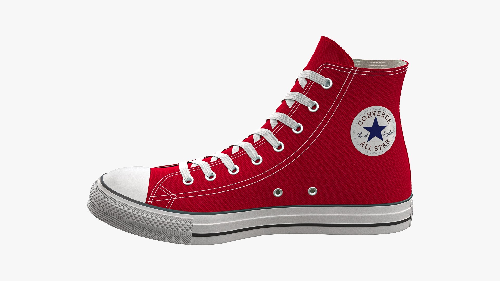 Chuck Taylor All Star Classic High Top Red 3D Model - TurboSquid 1951416