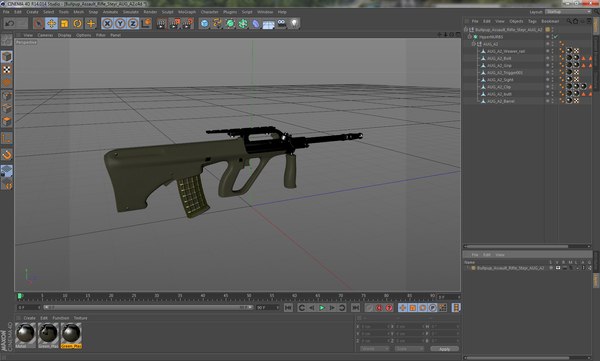 bullpup assault rifle steyr aug 3d max