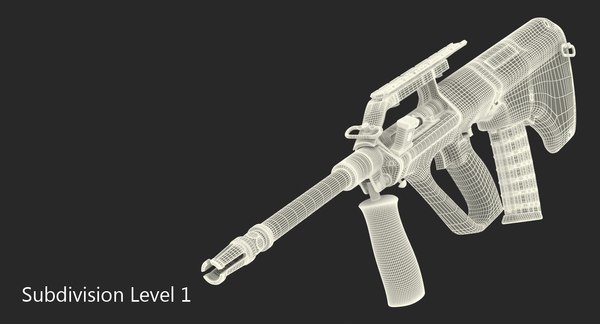 bullpup assault rifle steyr aug 3d max
