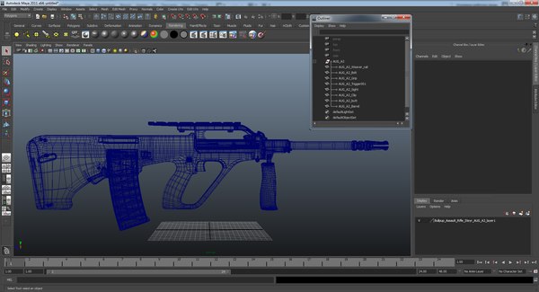 bullpup assault rifle steyr aug 3d max