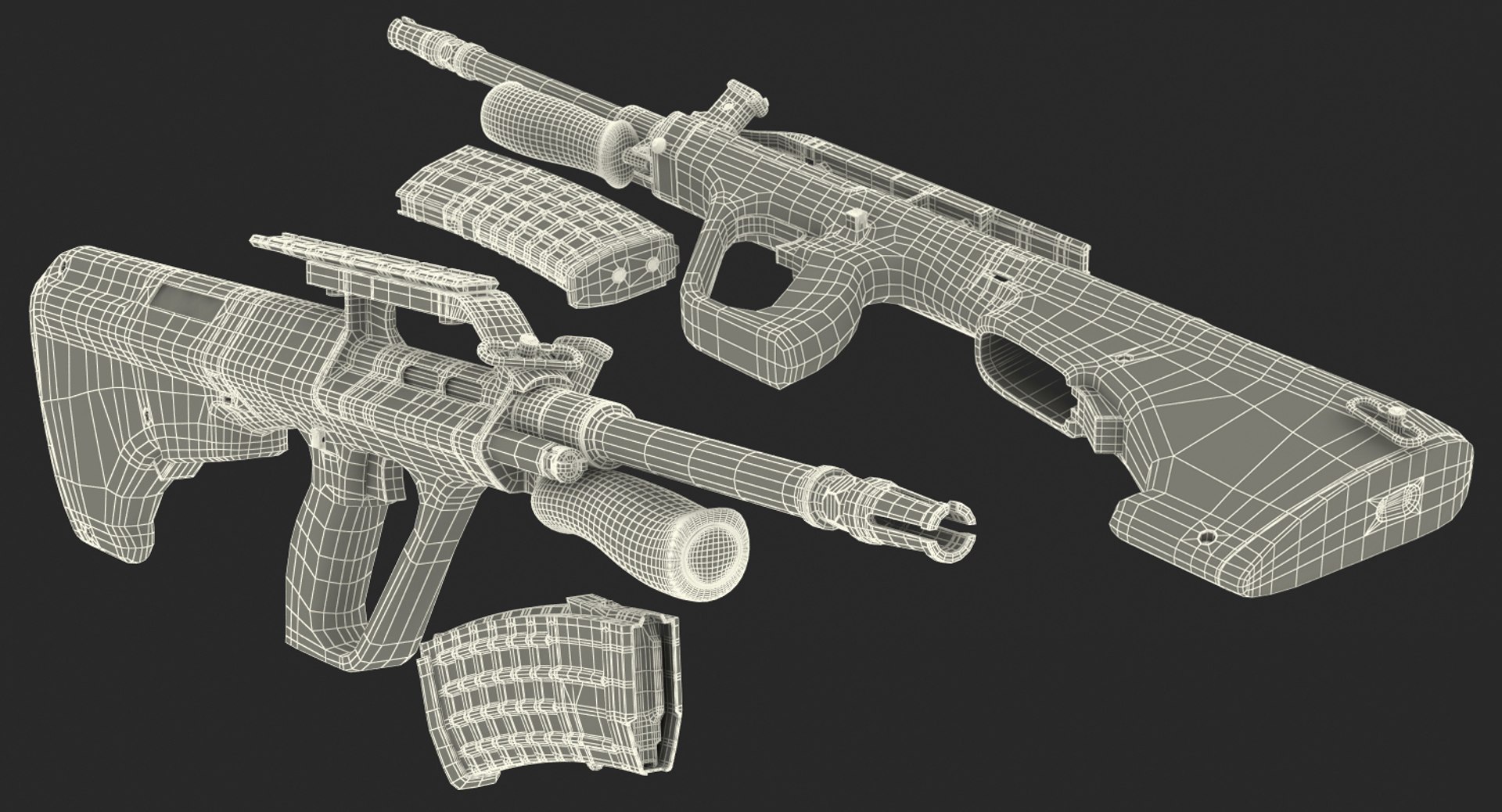 bullpup assault rifle steyr aug 3d max