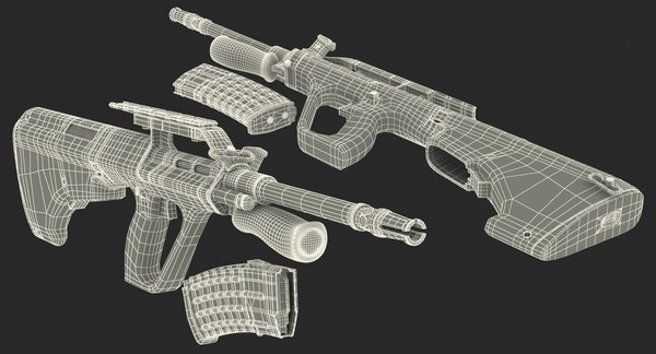 bullpup assault rifle steyr aug 3d max