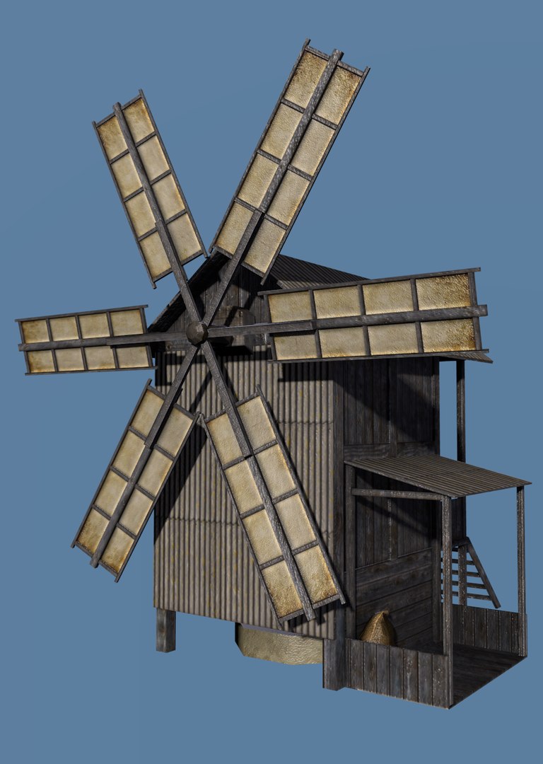 3d Model Old Wind Windmill