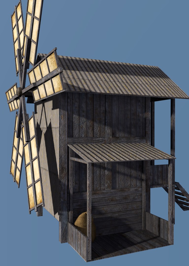 3d Model Old Wind Windmill