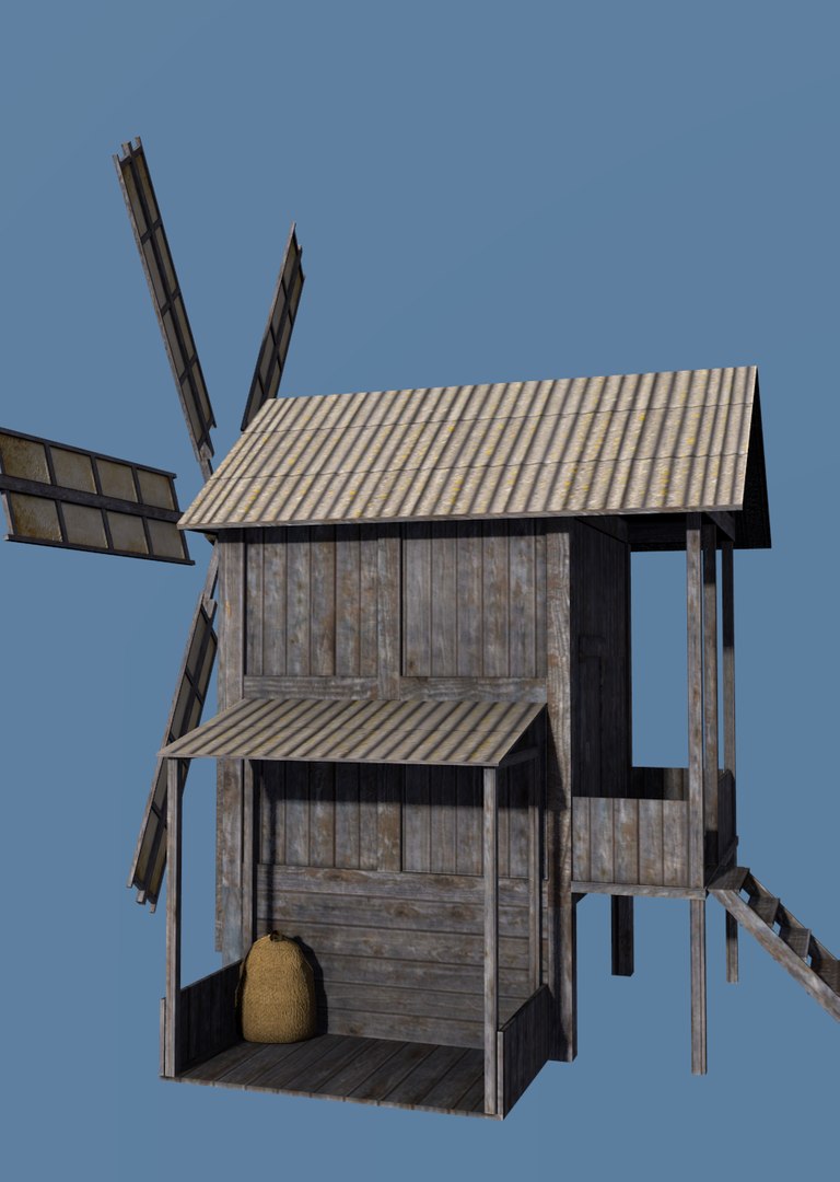 3d Model Old Wind Windmill
