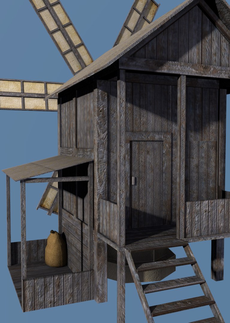 3d Model Old Wind Windmill