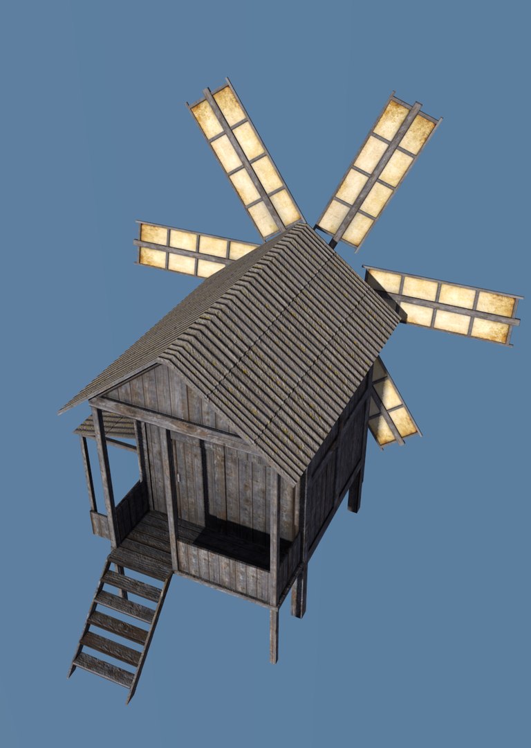 3d Model Old Wind Windmill