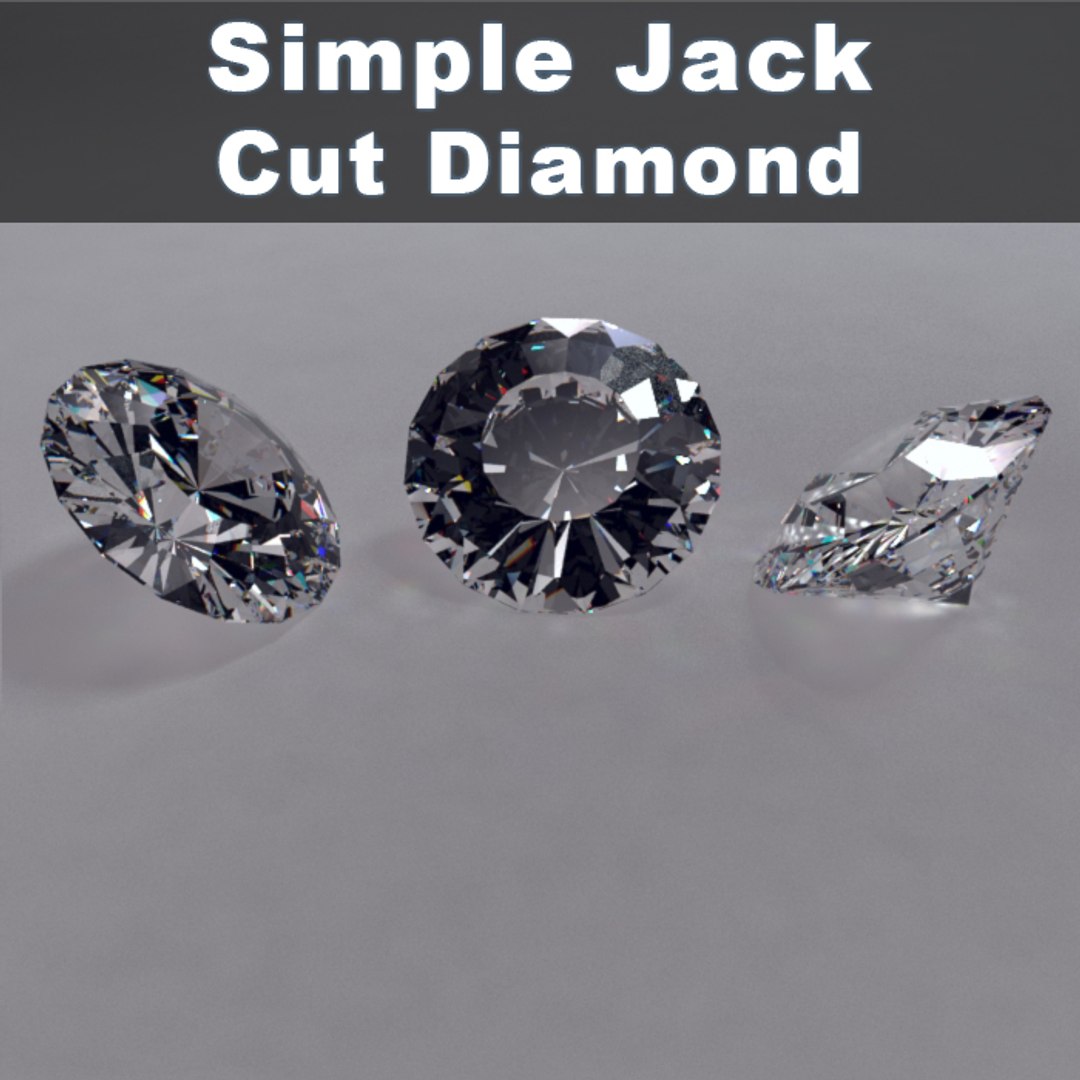 simple jack cut diamond 3d max