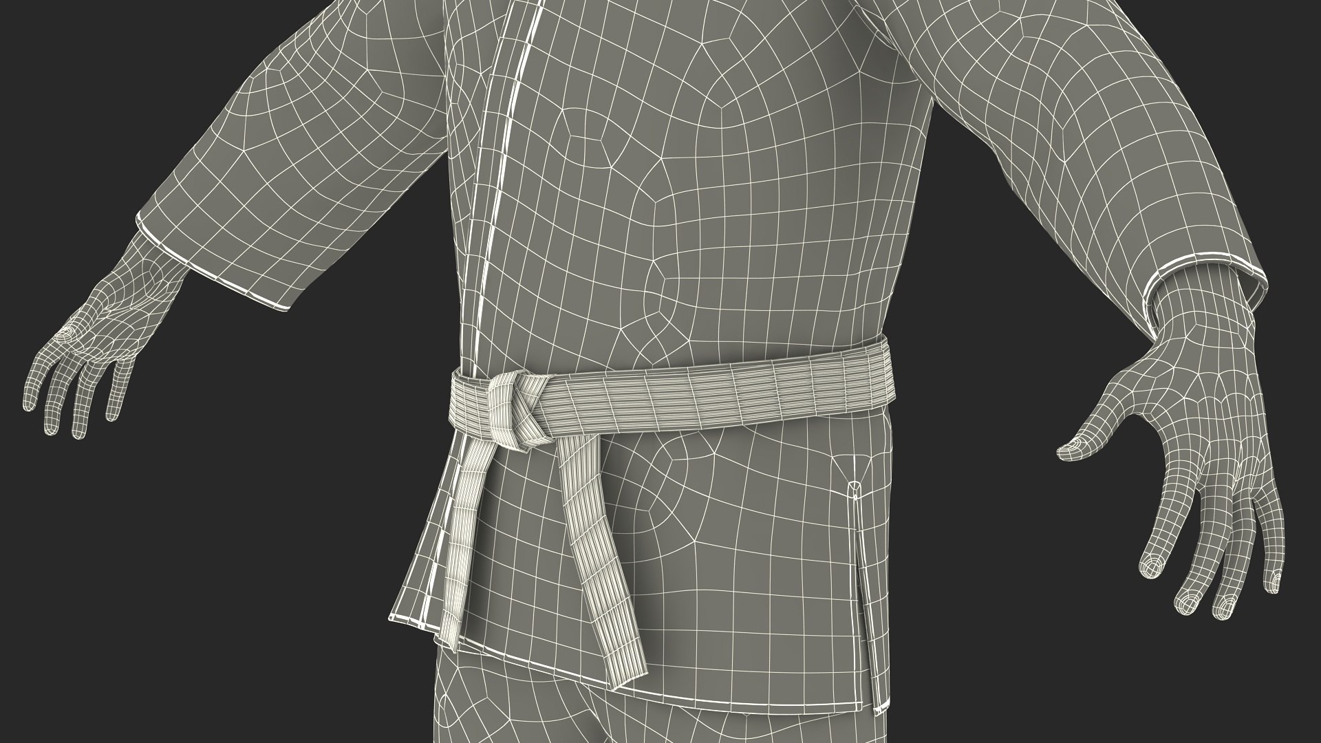 3D Karate Practitioner In Gi With Black Belt Rigged For Cinema 4D ...