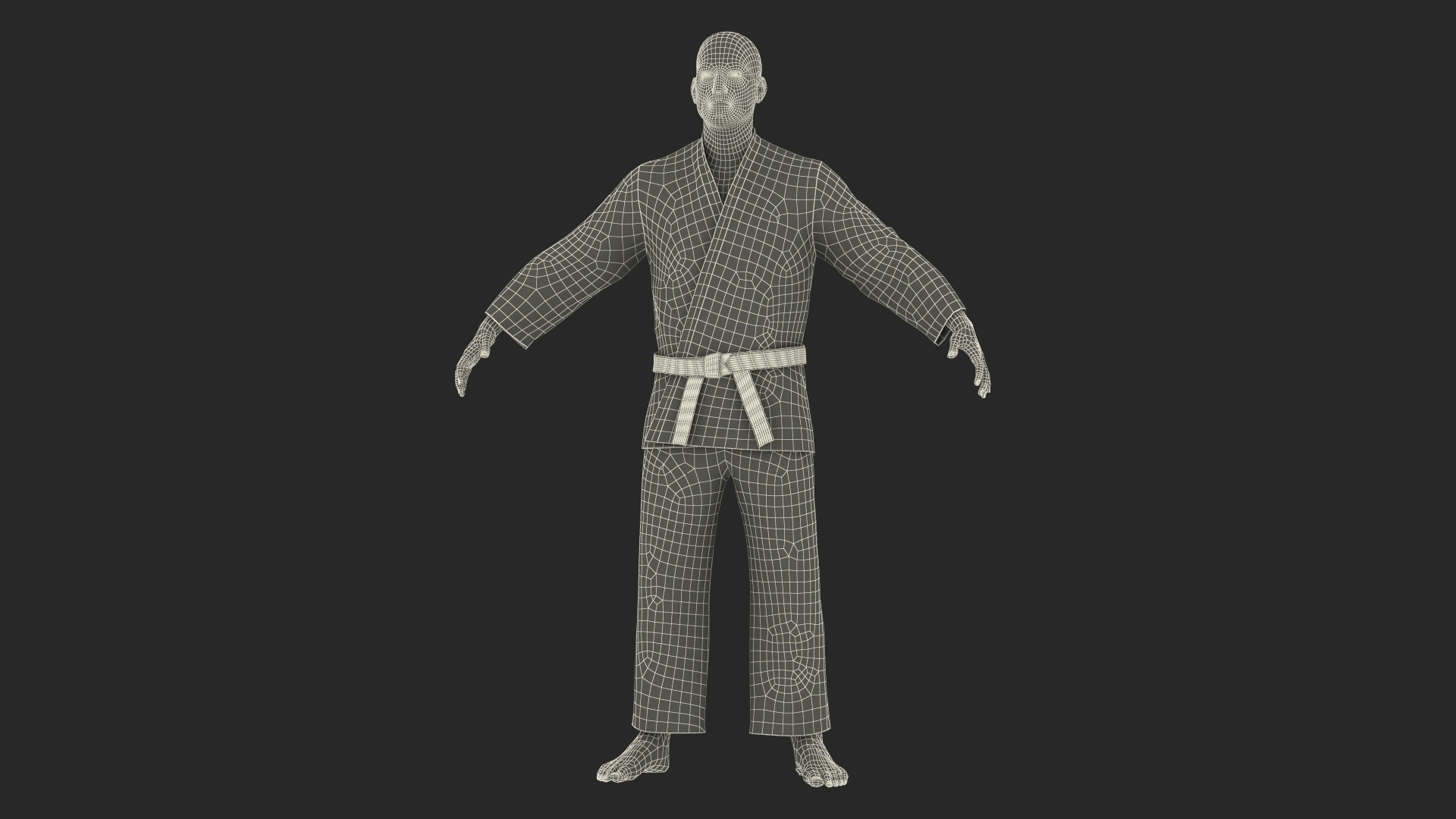 3D Karate Practitioner In Gi With Black Belt Rigged For Cinema 4D ...